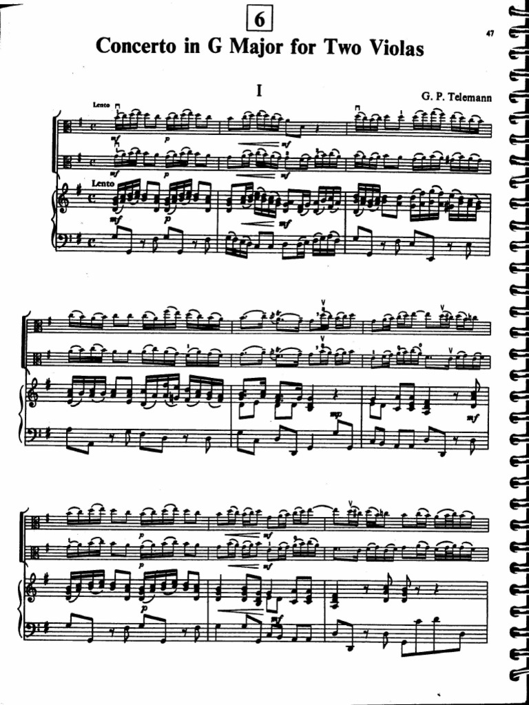 Telemann - Concerto For Two Violas | PDF | Classical Music | Musical ...