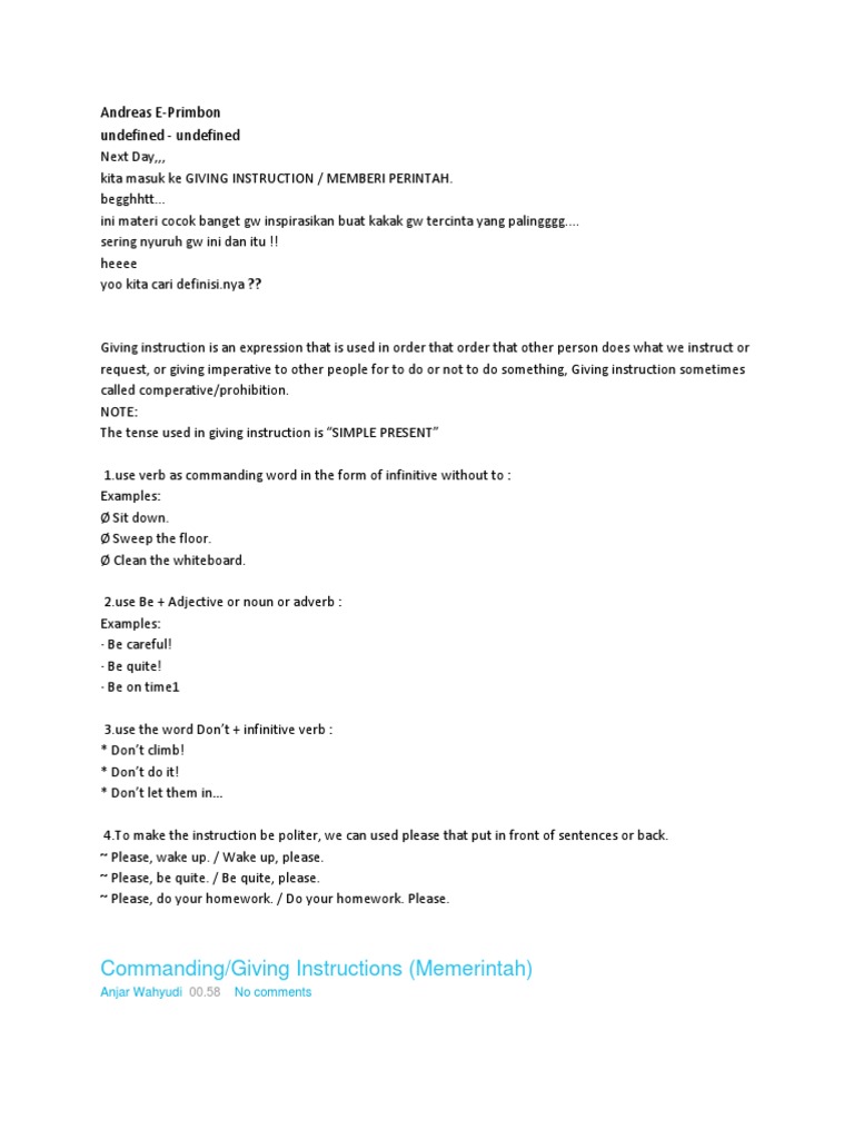 Command and Instruction SD | PDF