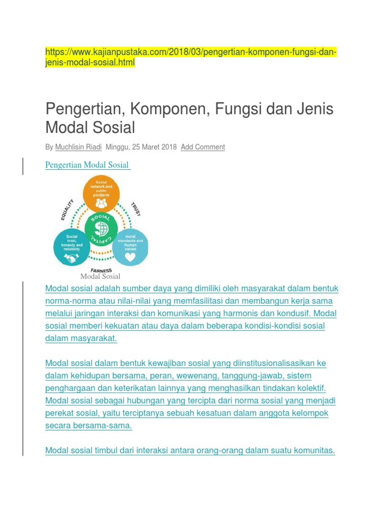 Modal Sosial | PDF