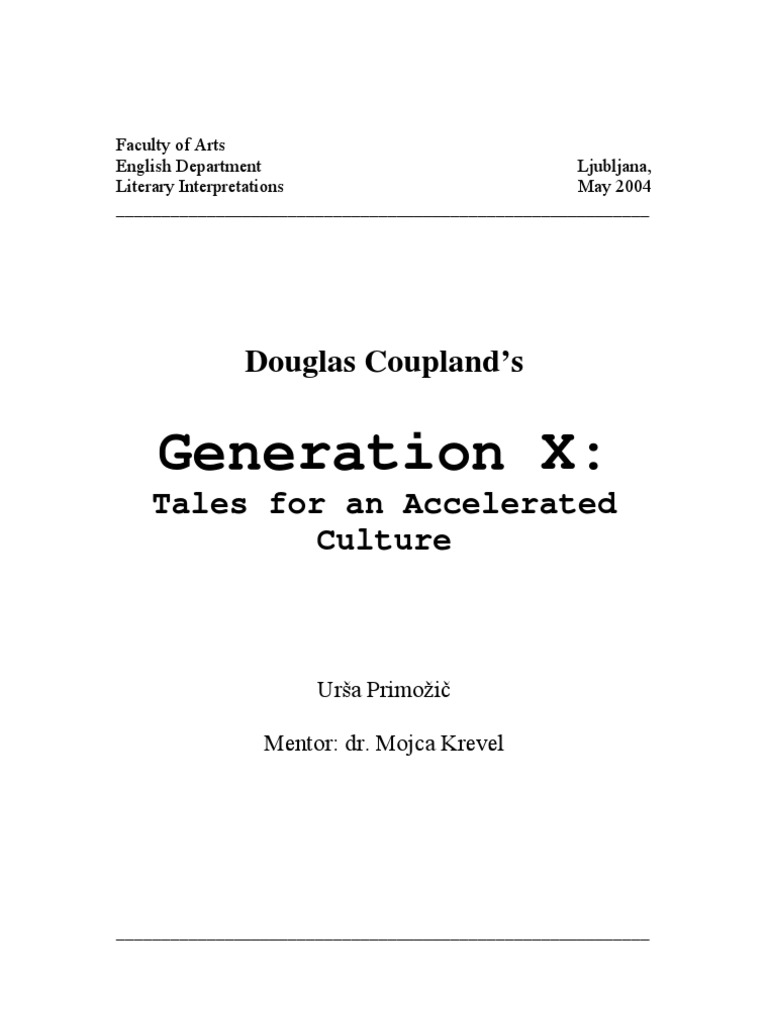 Coupland Generation X | PDF
