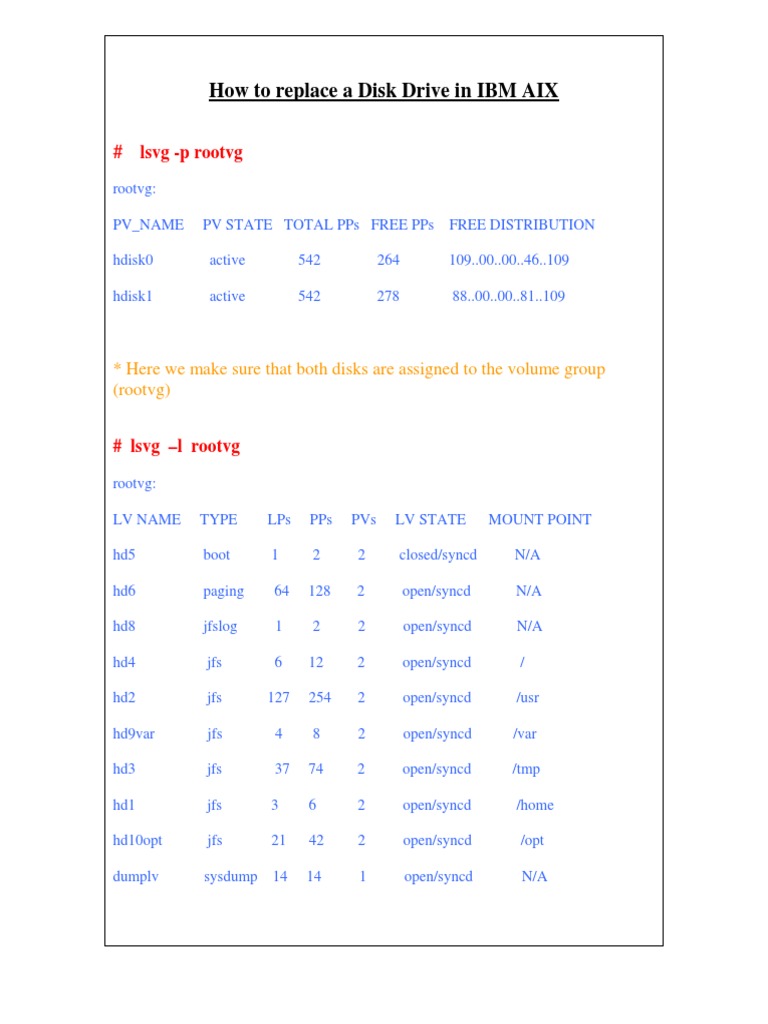 How To Replace A Disk in IBM AIX | PDF | Booting | Computer Data