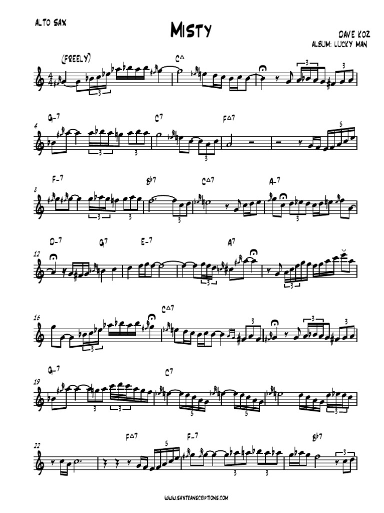 Dave Koz Misty Alto Sax | PDF | International Economic Organizations ...