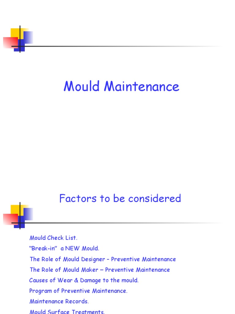 Mould Maintenance | PDF | Industrial Processes | Mechanical Engineering