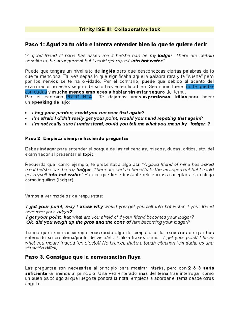 Trinity ISE III-Colaborative Task | PDF | Ocio | Deportes