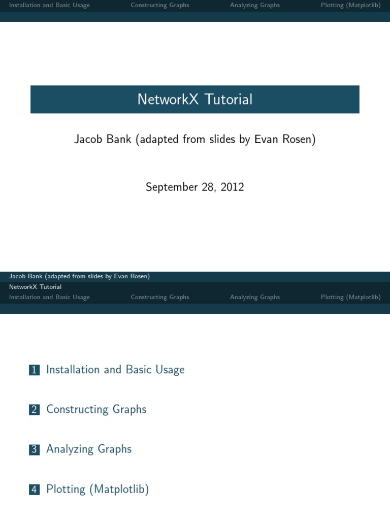 NX Tutorial PDF | PDF | Vertex (Graph Theory) | Theoretical Computer Science