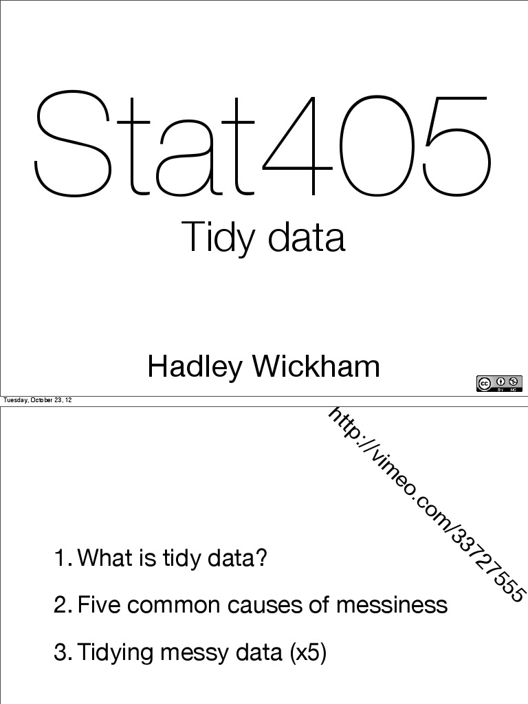 Tidy Principles: An Introduction to Tidy Data | PDF | Comma Separated ...