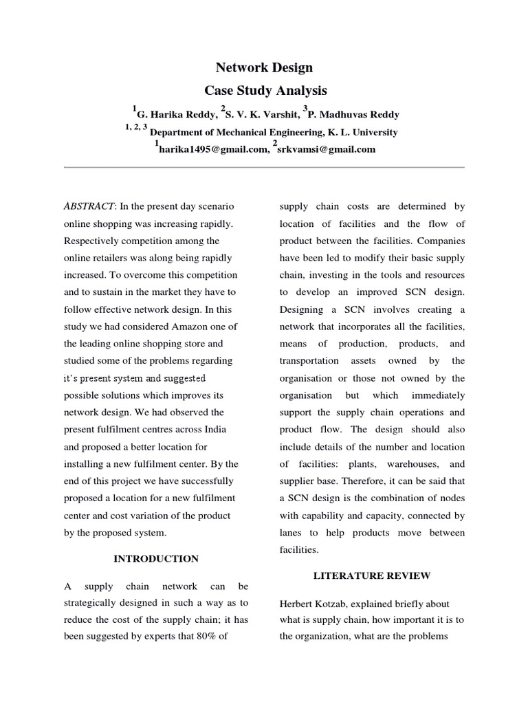 Case Study Analysis of Supply Chain Management | PDF | Delivery ...
