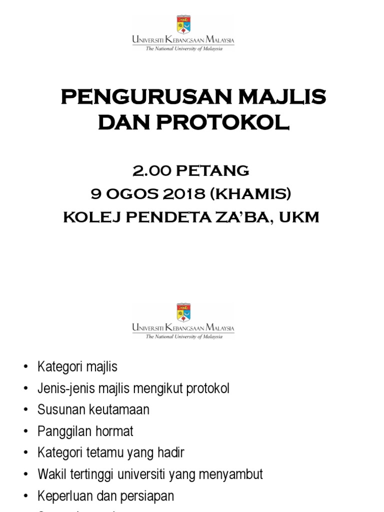 Pengurusan Majlis Dan Protokol | PDF