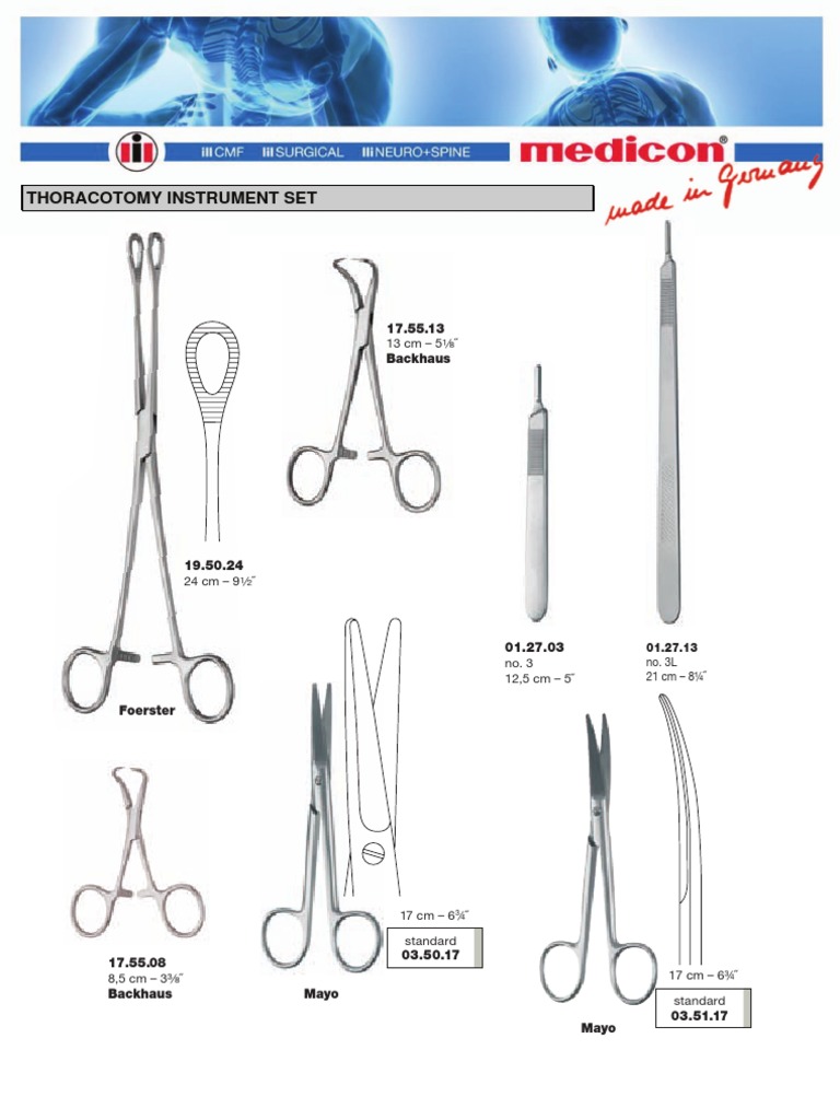 Thoracotomy Instrument Set - Brosur | PDF | Cardiovascular System ...