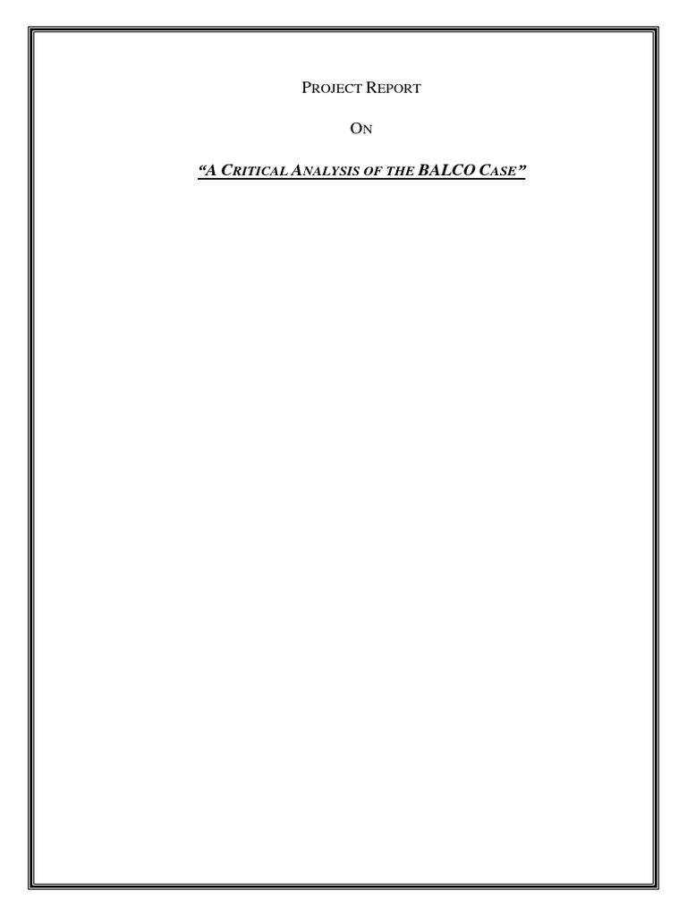 A Critical Analysis of Balco Case | PDF | Alternative Dispute ...