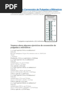 Tabla Conversión Pulgada Milesima Milímetro | PDF | Longitud | Unidades ...