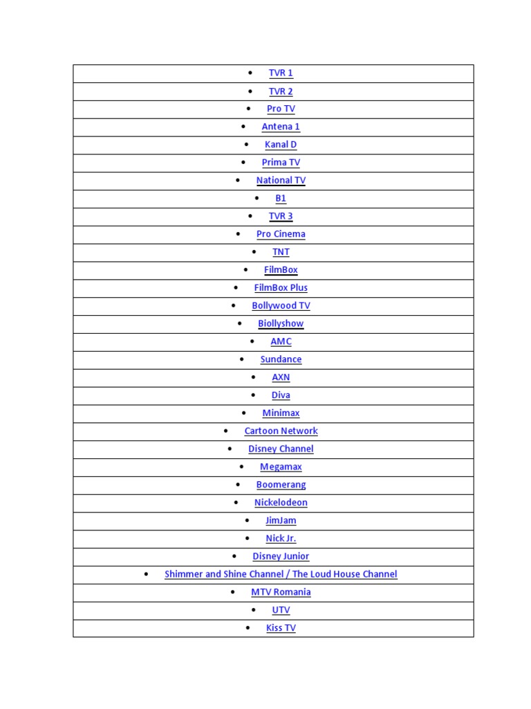 Grila 2016 | PDF | Television Network | Mass Media