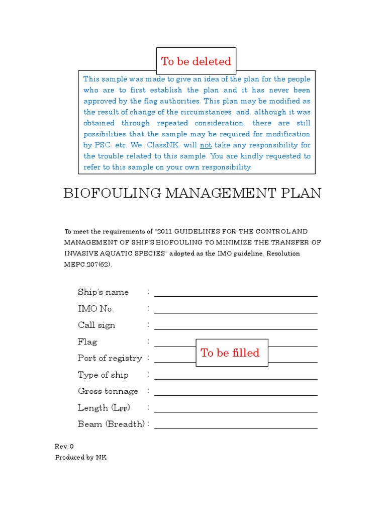 Biofouling Management Plan Overview | PDF | Ships | Watercraft