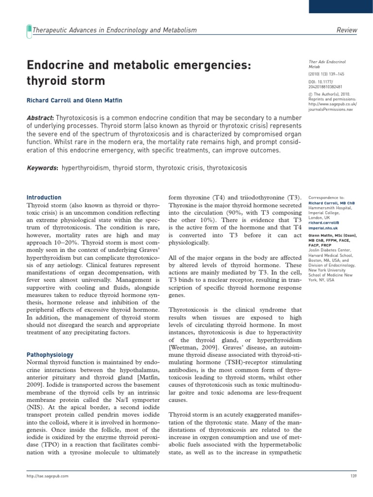 Thyroid Storm Diagnosis and Management | PDF | Hyperthyroidism | Thyroid
