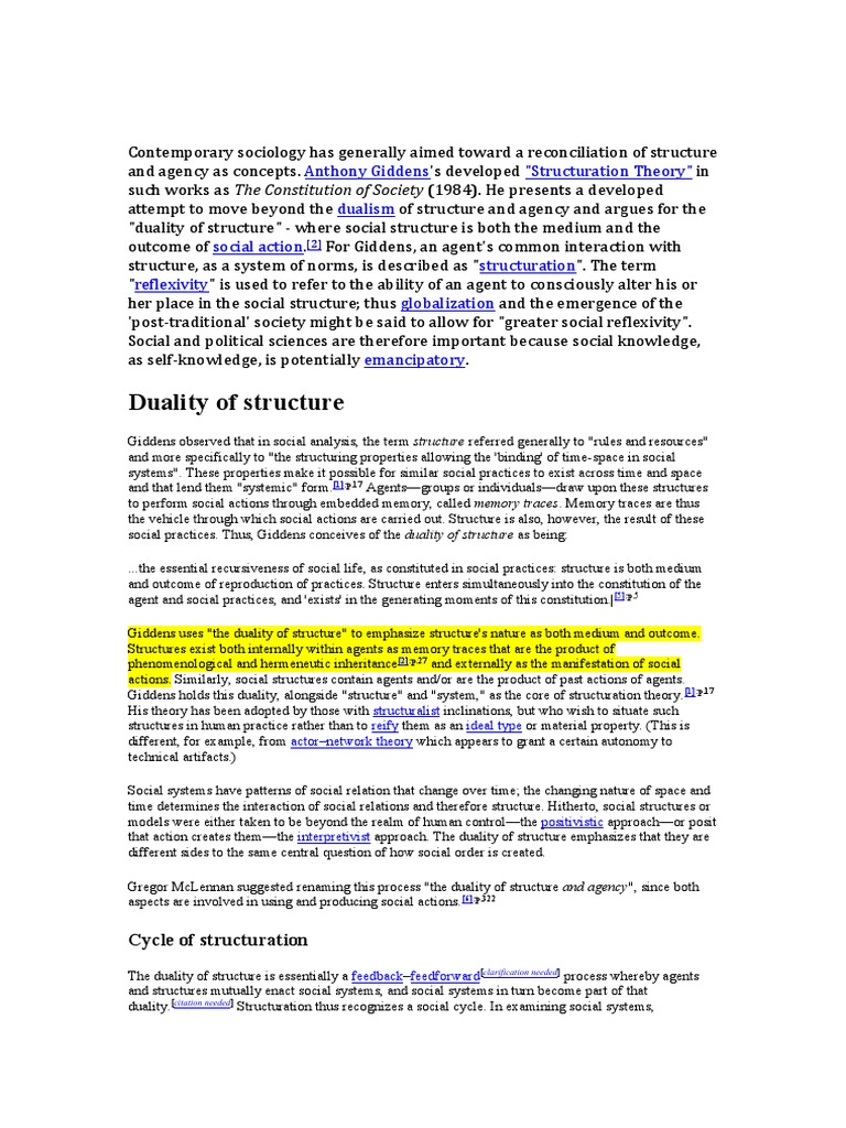 Duality of Structure_Giddens | Psychological Concepts | Psychology ...