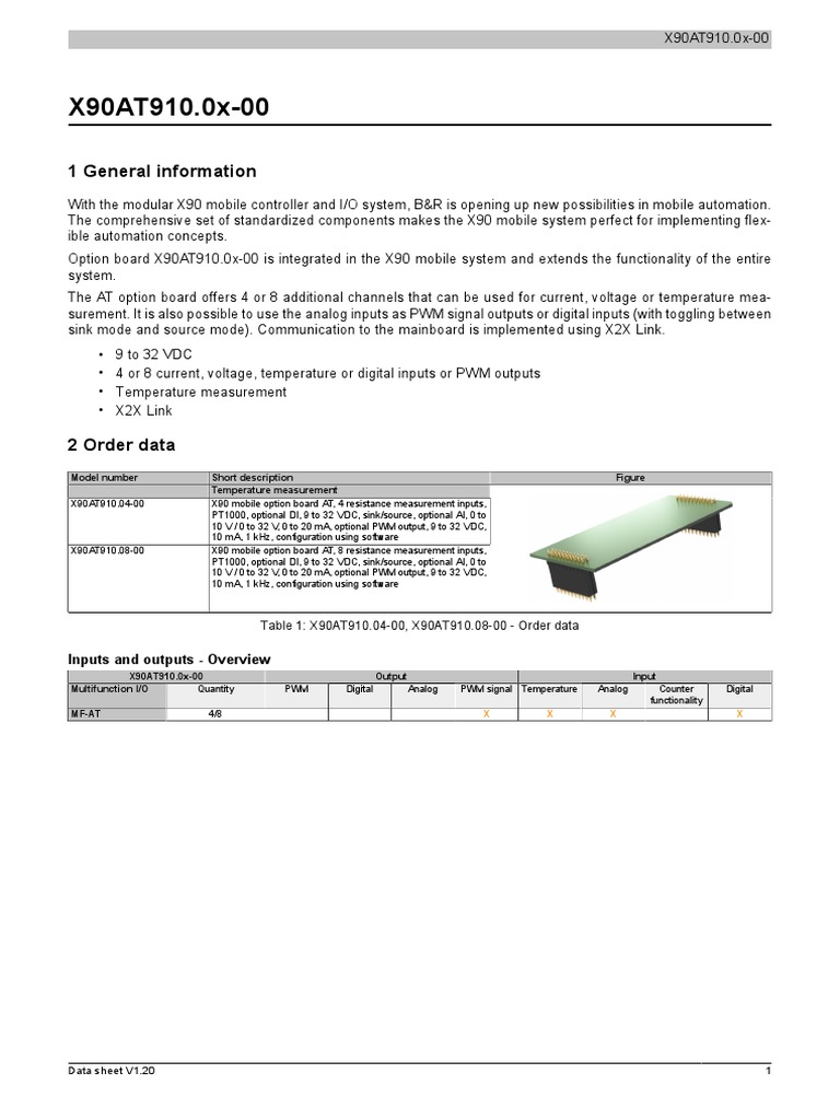 X90AT910.0x-00: 1 General Information | PDF | Analog To Digital ...