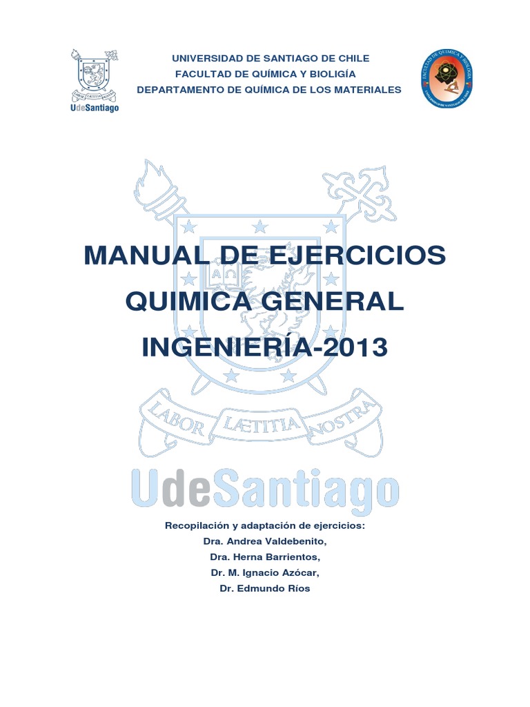 Apunte Usach - Manual de Ejercicios Química General PDF | Descargar gratis PDF | Configuración ...