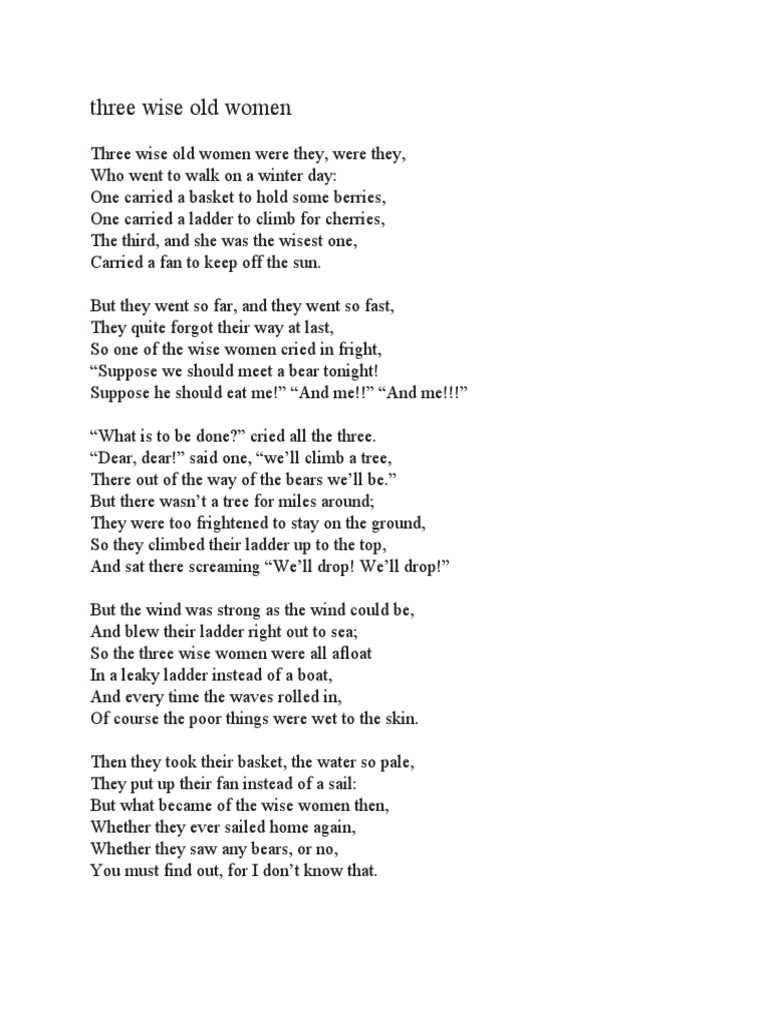 Three Wise Old Women Adventure | PDF | Classics