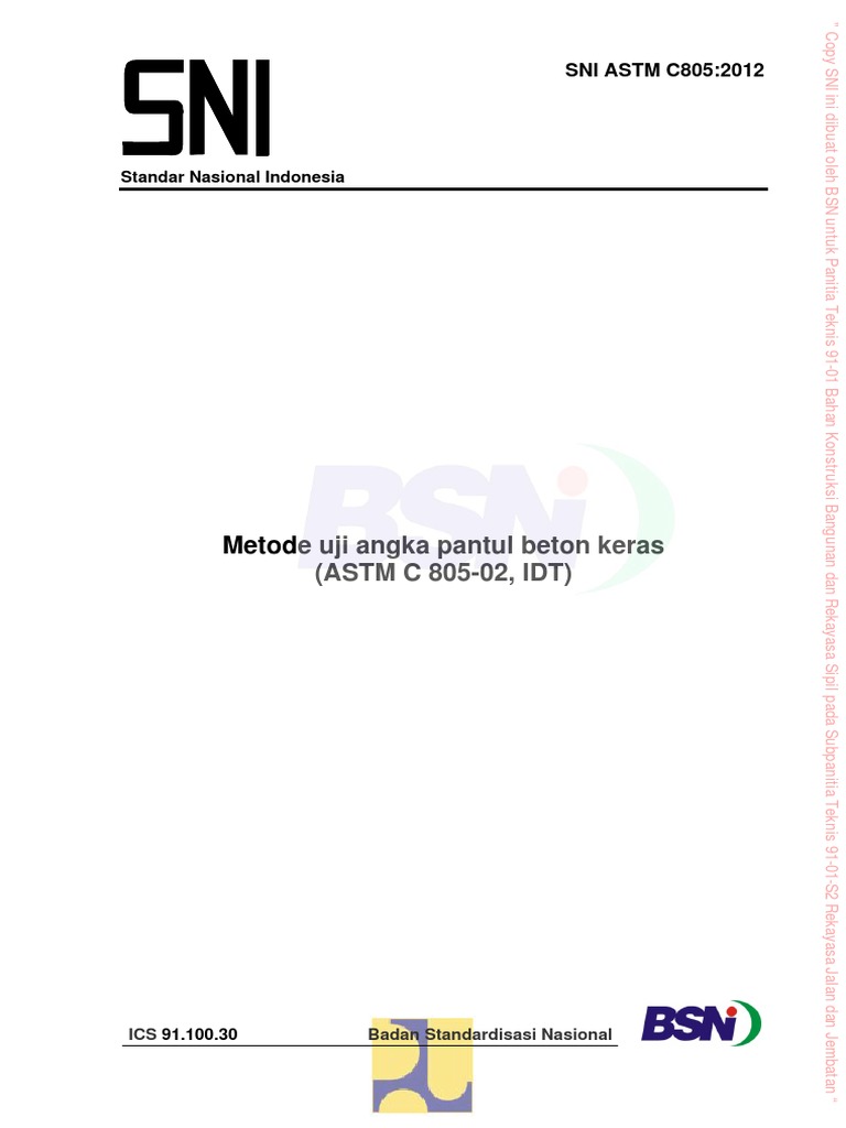 Sni Astm c805 2012 PDF | PDF