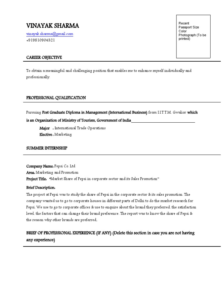 Sample Resume Ver.1 | PDF | Vocational Education | Professional ...
