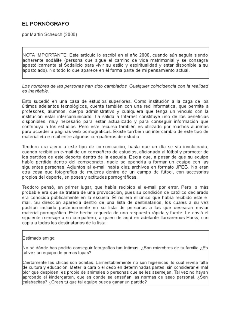 El Pornógrafo (Martin Scheuch, 2000) | PDF | Cristo (título) | Iglesia ...