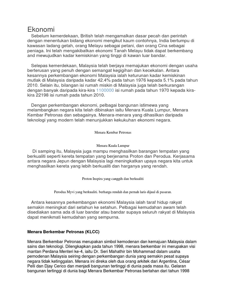 Kejayaan Malaysia Dalam Pelbagai Bidang | PDF