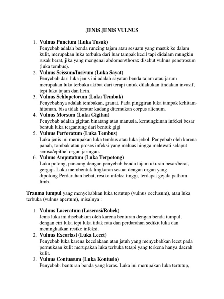Jenis Jenis Vulnus | PDF