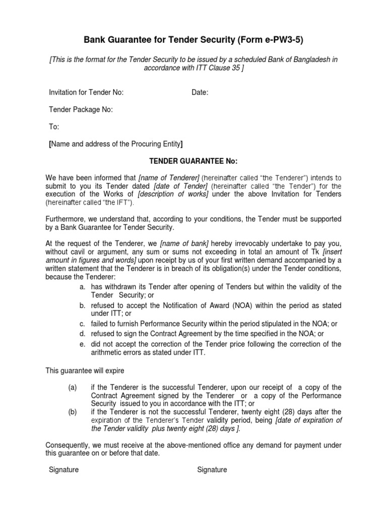 E-PW3 Contract Forms | PDF | Guarantee | Banks