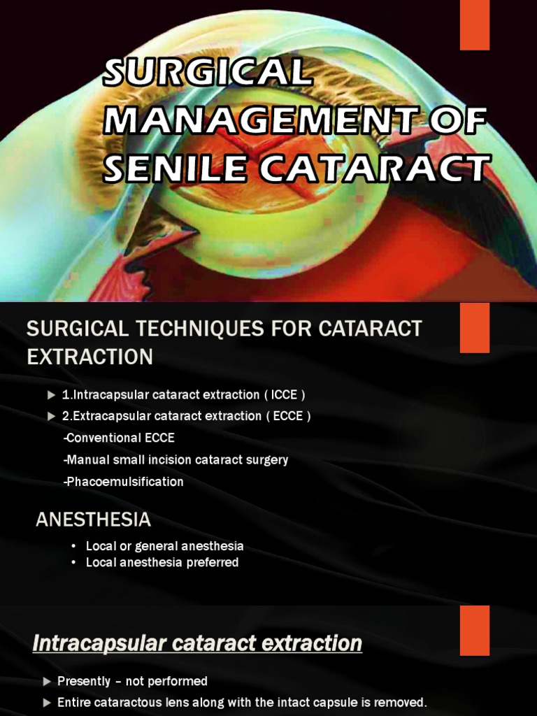 Surgical Management of Senile Cataract | PDF | Ophthalmology | Surgery