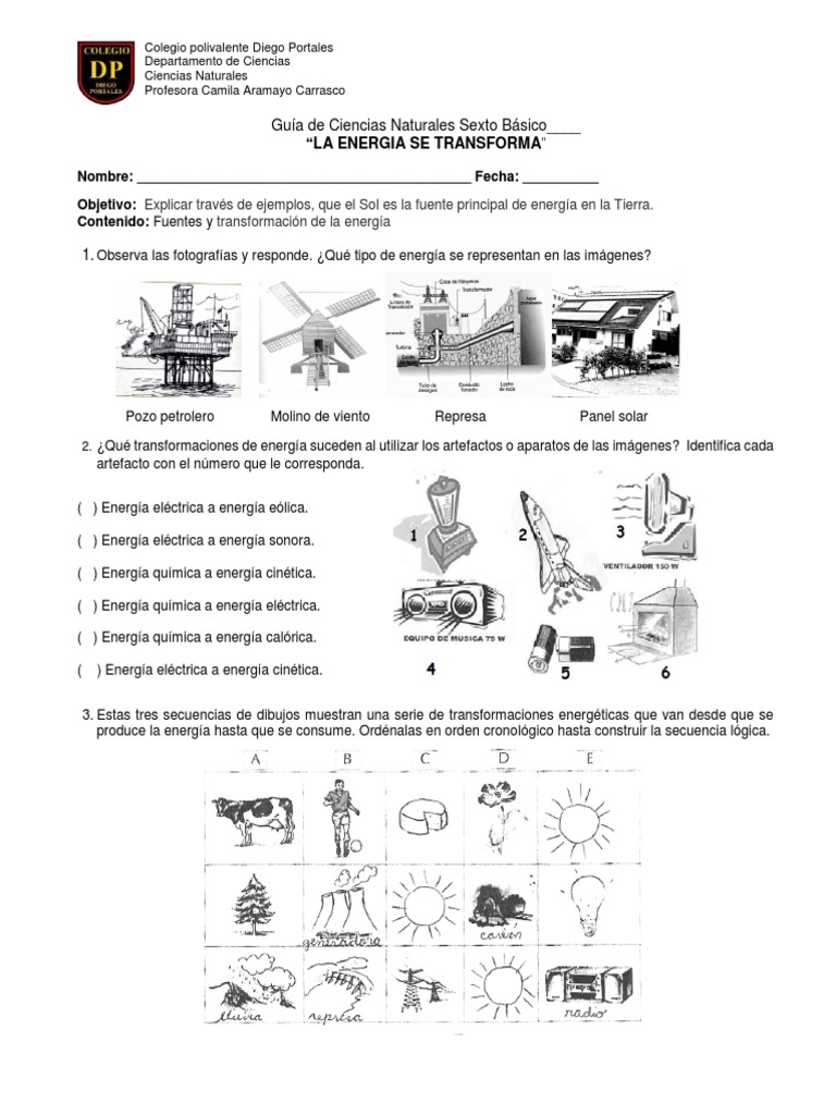 Guia Sexto Transformacion de La Energia | PDF