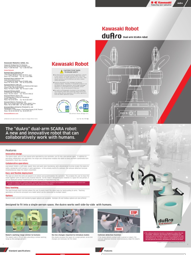 Kawasaki DuAro Dual-Arm SCARA Collaborative Robot | PDF | Android ...