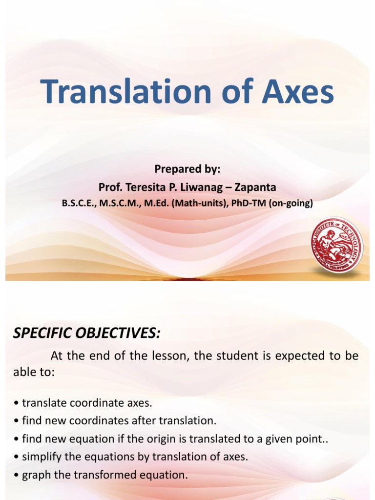Translation of Axes | PDF