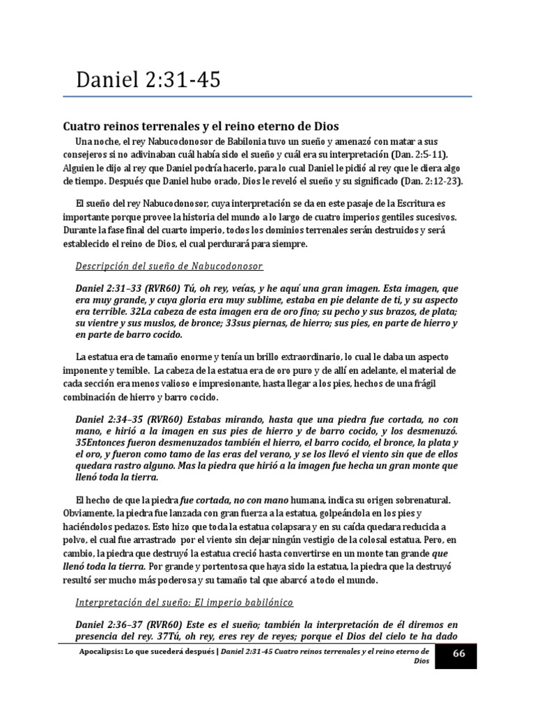 18 Daniel 2-31-45 - Cuatro Reinos Terrenales y El Reino Eterno de Dios ...