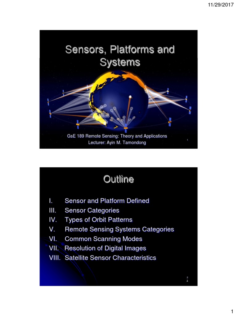 Sensors, Platforms, and Systems | PDF | Satellite Imagery | Image ...