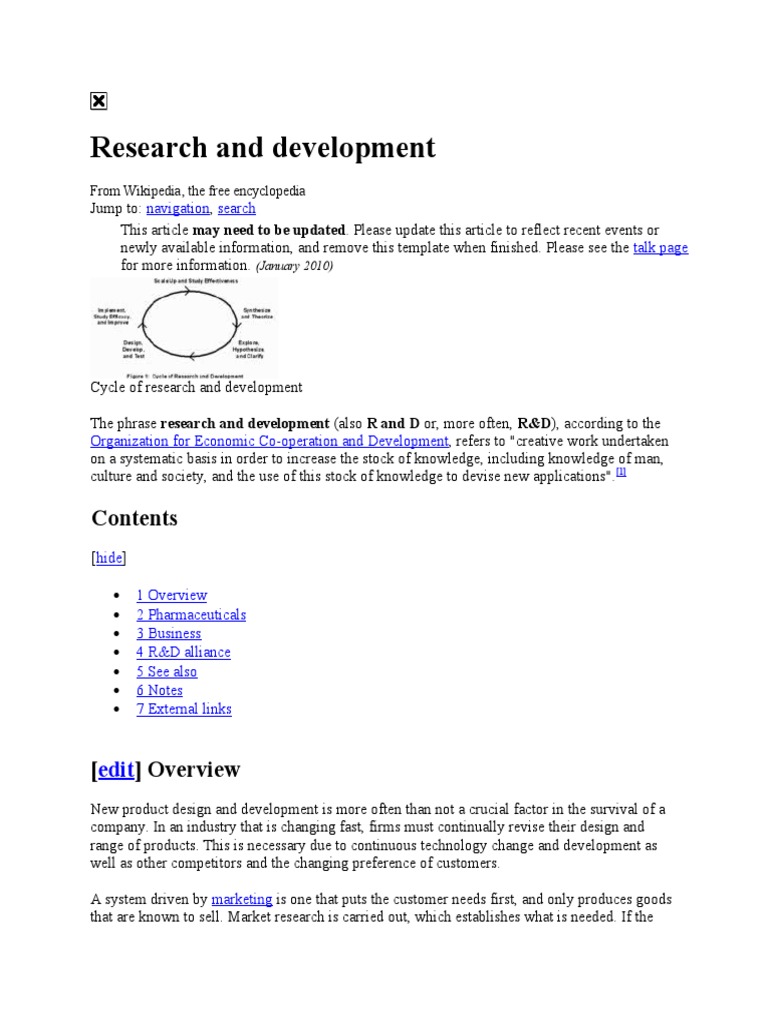 Research and Development | PDF | Research And Development | Health Policy