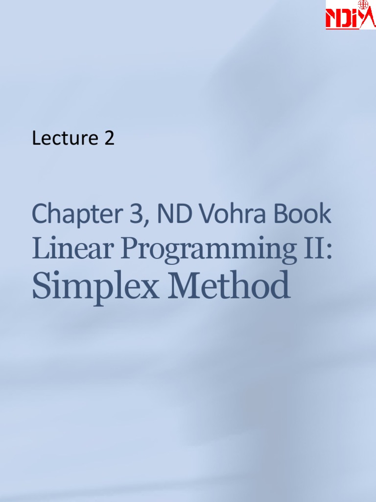 Chapter 3, ND Vohra Book Linear Programming II:: Simplex Method | PDF | Mathematical ...
