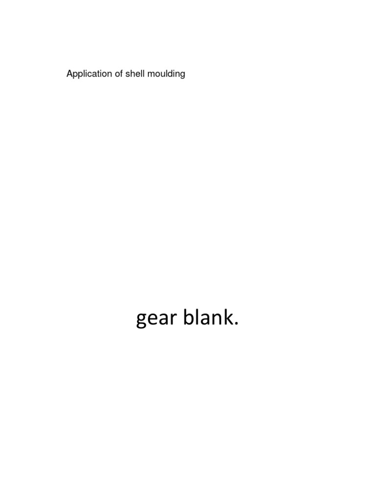 Applications of Shell Moulding | PDF
