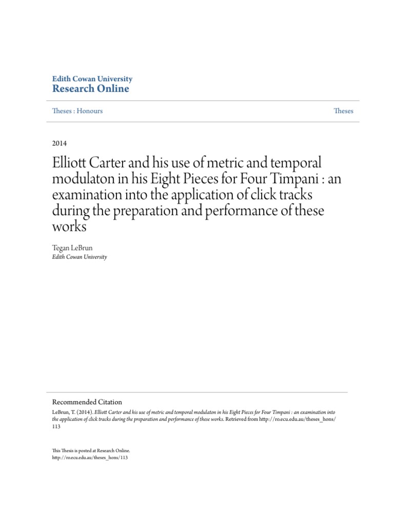 Elliot Carter | PDF | Thesis | Musical Compositions