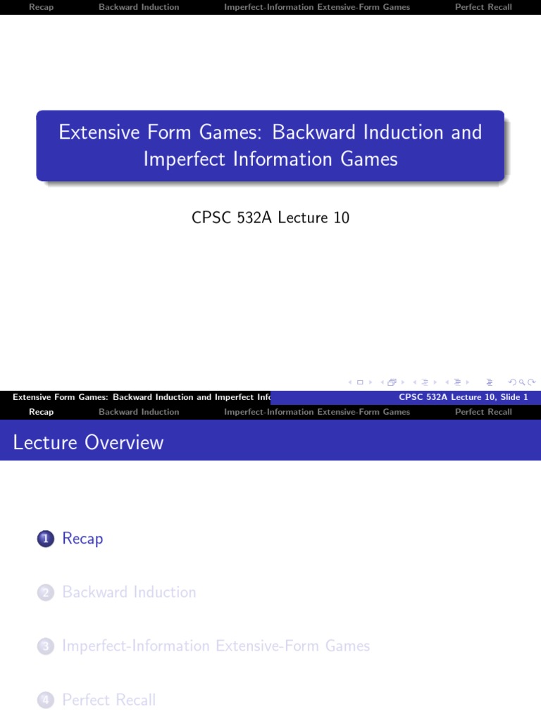 Lect8 PDF | PDF | Game Theory | Quantitative Research