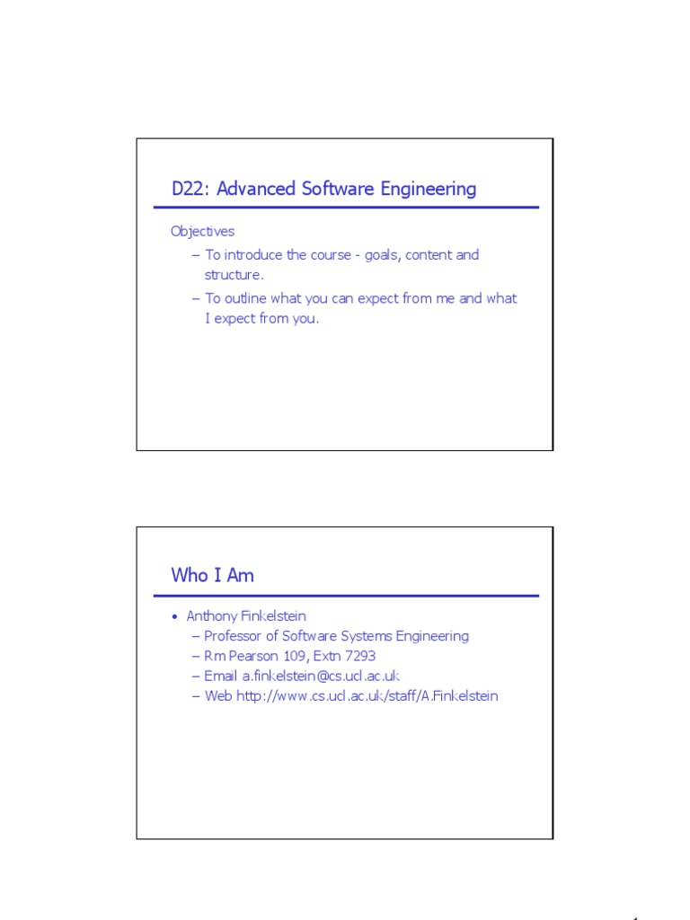 D22: Advanced Software Engineering | Download Free PDF | System | Engineering