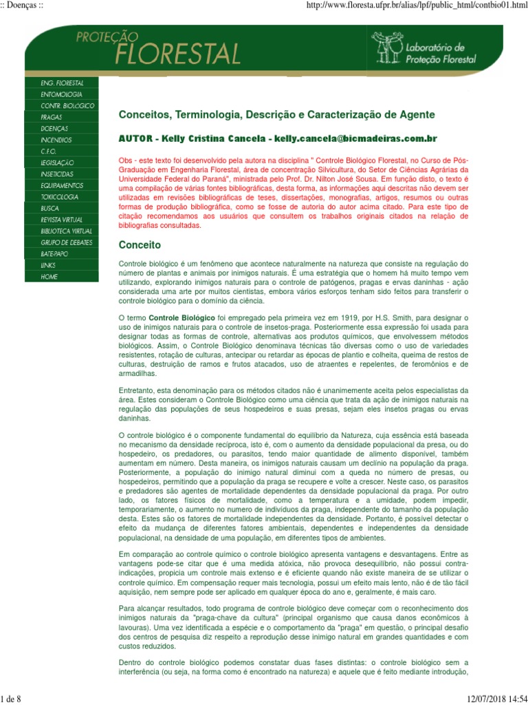 Controle Biológico | PDF | Controle de pragas | Controle biológico de ...