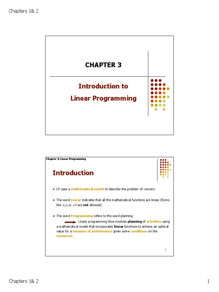 2 - LinearProg 1 PDF | PDF | Linear Programming | Mathematical Optimization