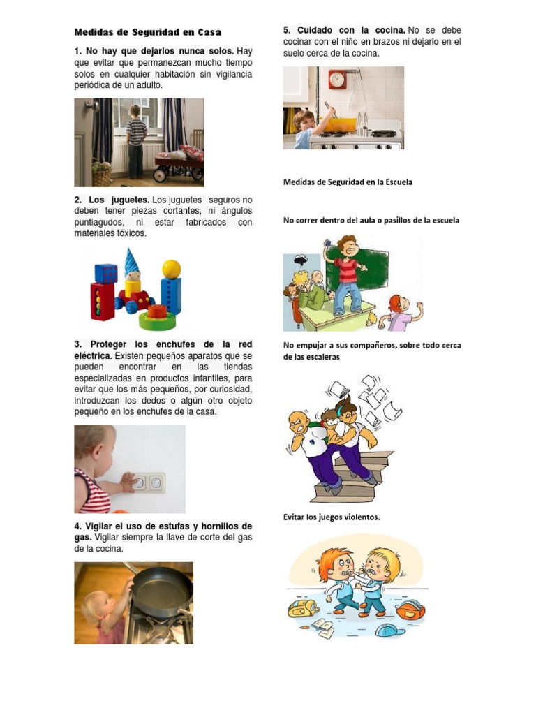 Medidas de Seguridad en Casa, en La Calle y en La Escuela | PDF ...