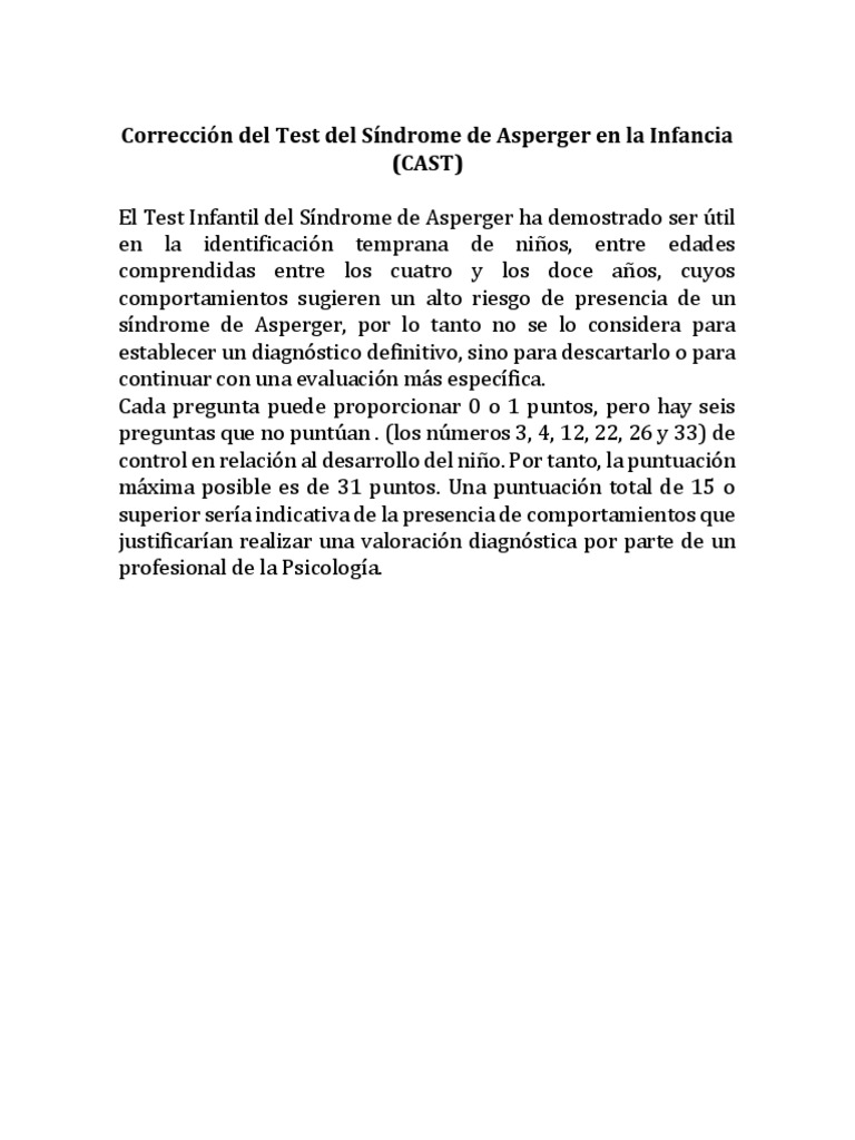 Corrección Test de Cast | PDF