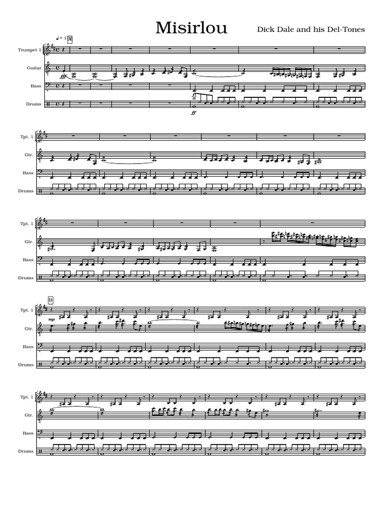 Misirlou From Pulp Fiction | PDF | Musical Forms | Musical Instruments