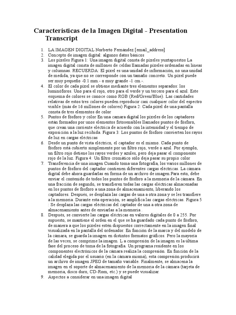 Características de La Imagen Digital | PDF | Píxel | Escáner de imagen