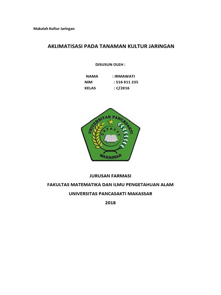 Aklimatisasi Kultur Jaringan Tanaman | PDF