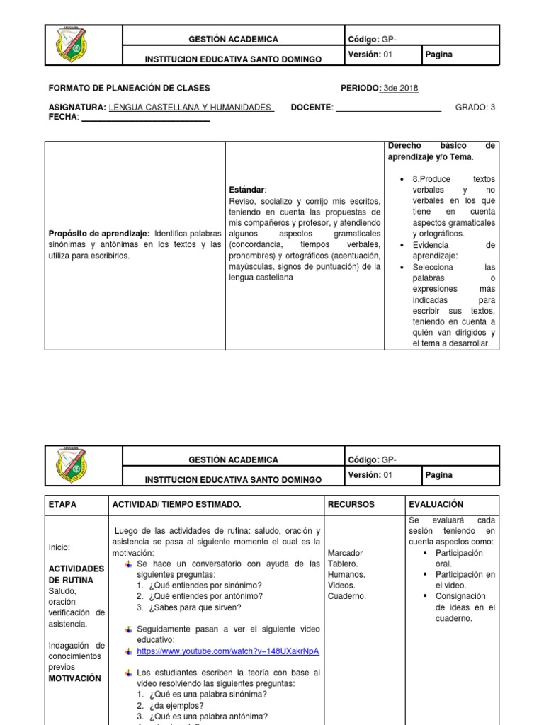 Sinónimos y Antónimos en Clase | PDF | Aprendizaje | Comunicación