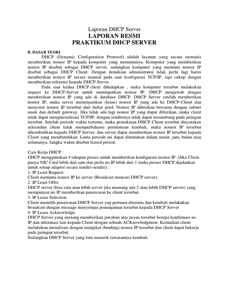 Laporan DHCP Server | PDF