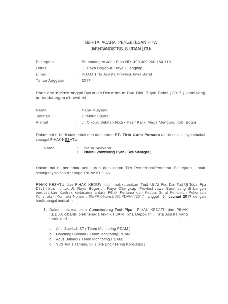 Ba Pengetesan Pipa | PDF